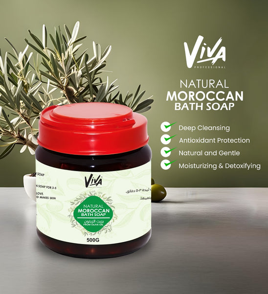 Viva Natural Moroccan Bath Soap 500g – Albasel cosmetics